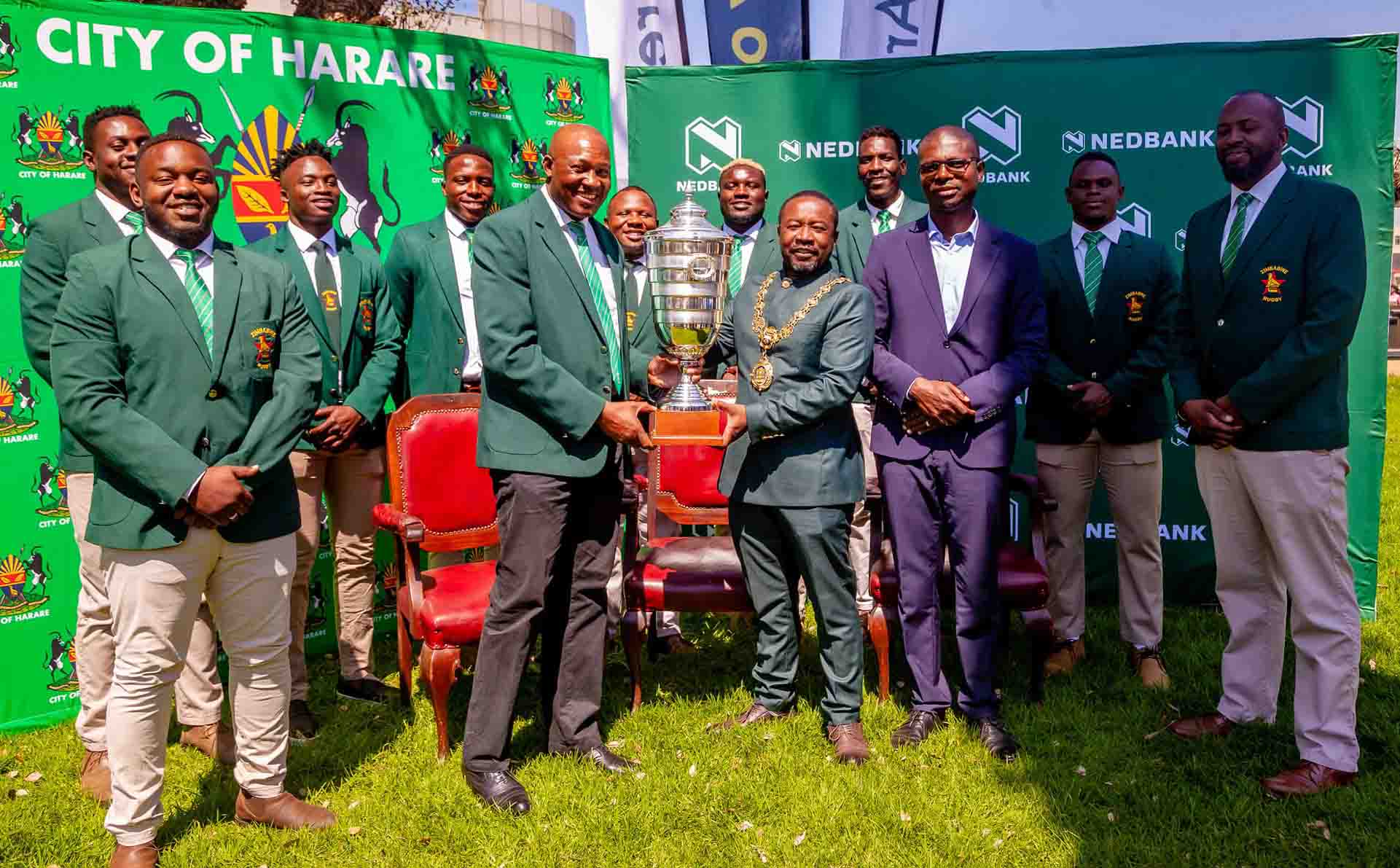 Zimbabwe Sables Present Rugby Africa Cup Trophy to Harare Mayor - ZIMBUZZ